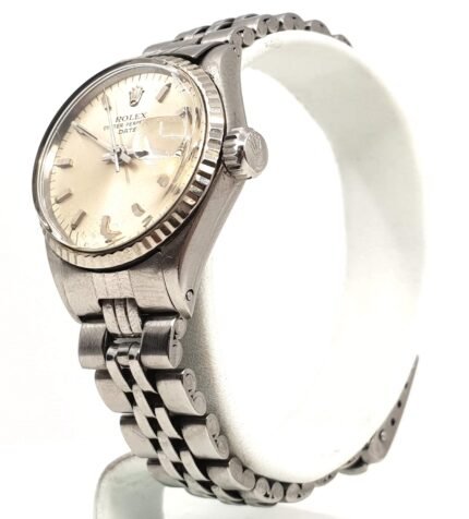 Rolex Oyster Perpetual Lady 6517 Unique Bracelet 18K White Gold Bezel ...