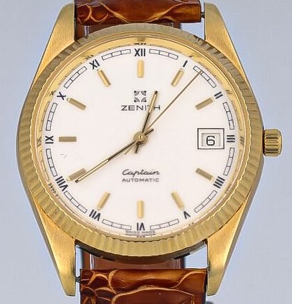 Zenith Captain Automatic Manufacture Caliber Grafted out 14K Solid ...
