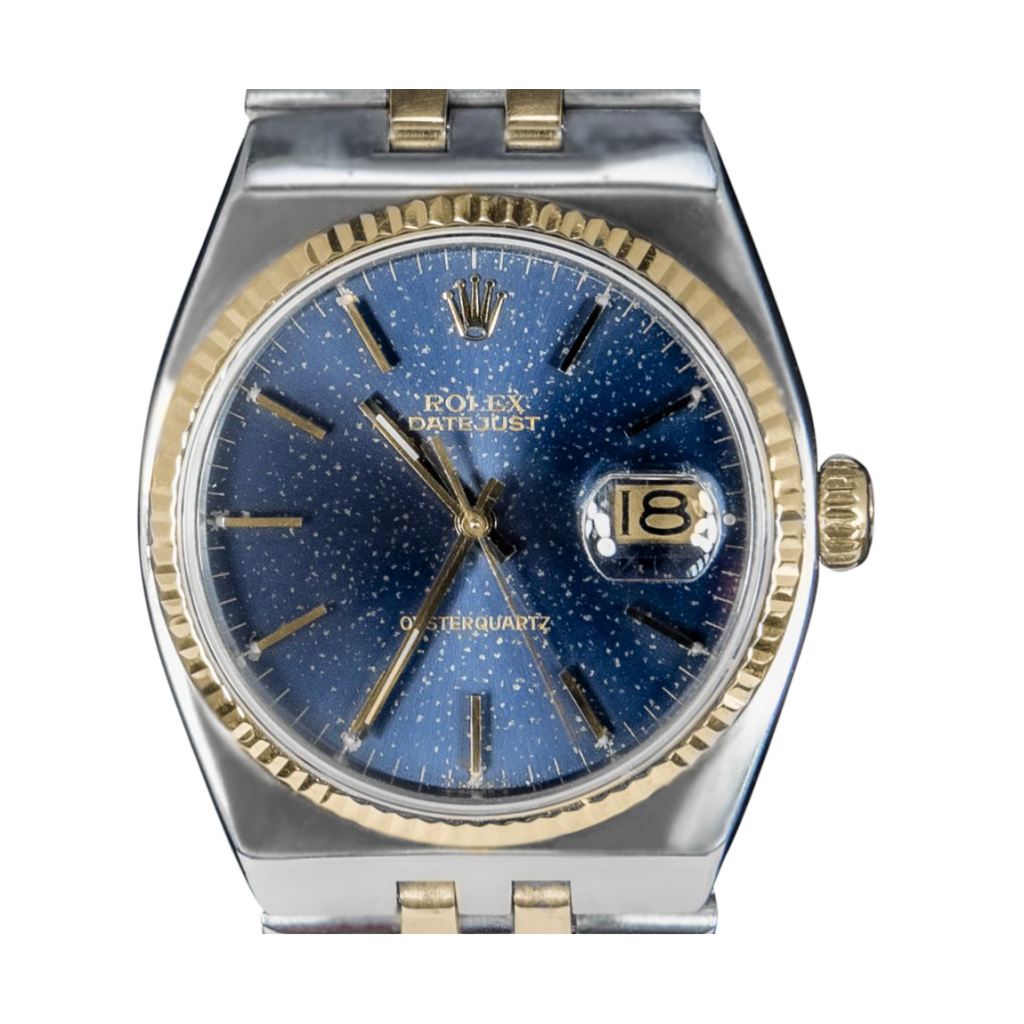 Rolex Datejust Oysterquartz 17013 Patina Blue - Pawndeluxe