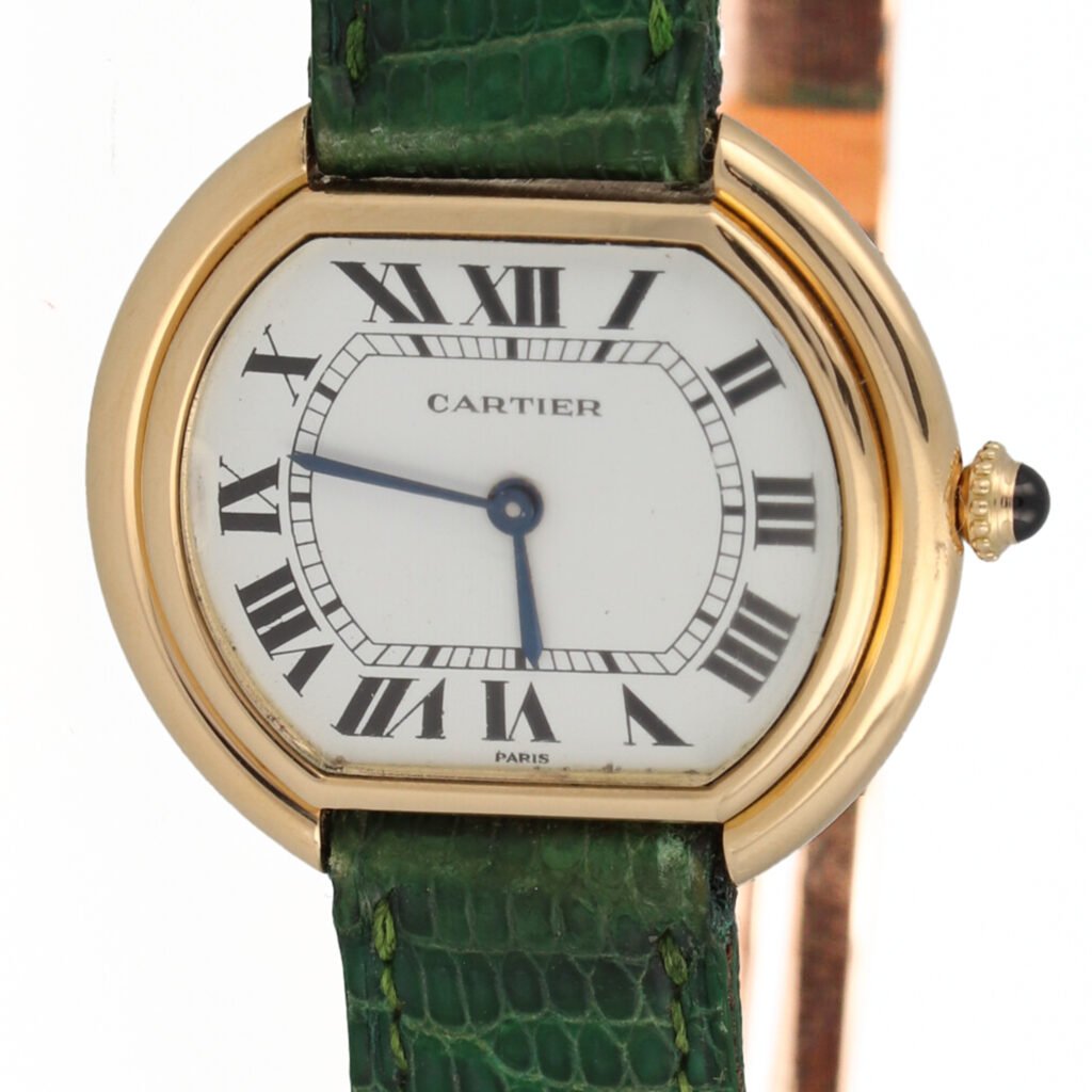 Cartier Ellipse - Paris Porcelain Dial 18K Gold 18K cartier fold clasp ...