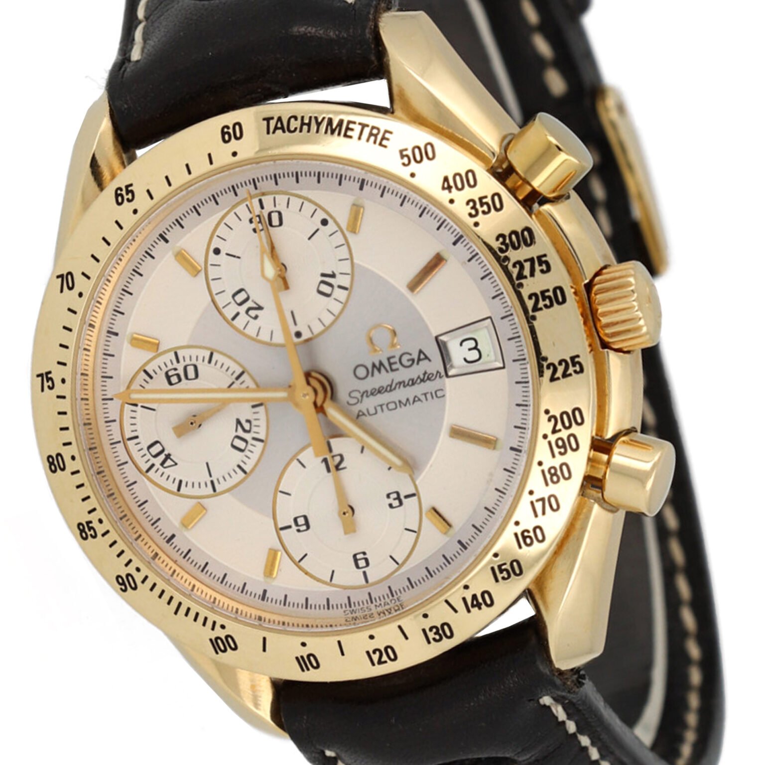 Omega Speedmaster Reduced 18K Yellow Gold / 1750083 / Prestige ...