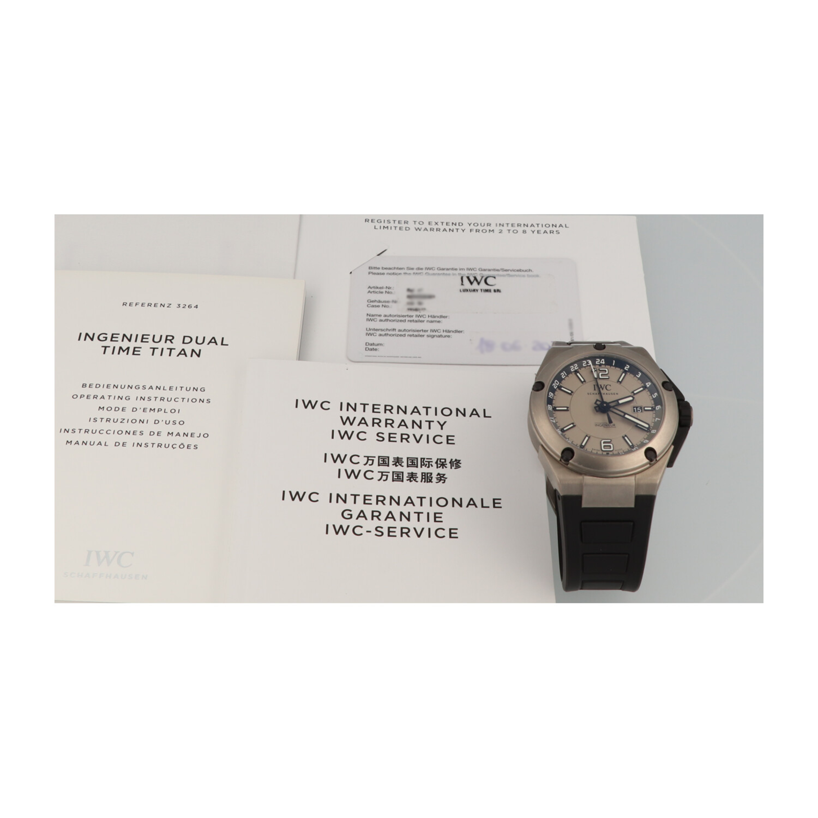 IWC Ingenieur Dual Time 45MM Automatic Rare Full Set Year 2020 Titanium ...